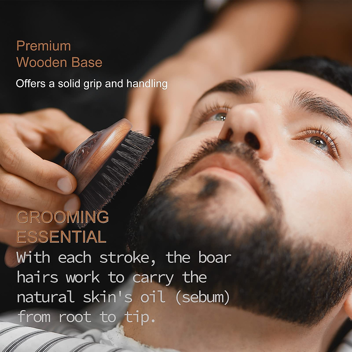 BESTOOL Beard Brush, 100% Boar Bristle Beard Brush and Comb Grooming Set for Men to Add Shine and Smooth Makes a Great Gift for Him