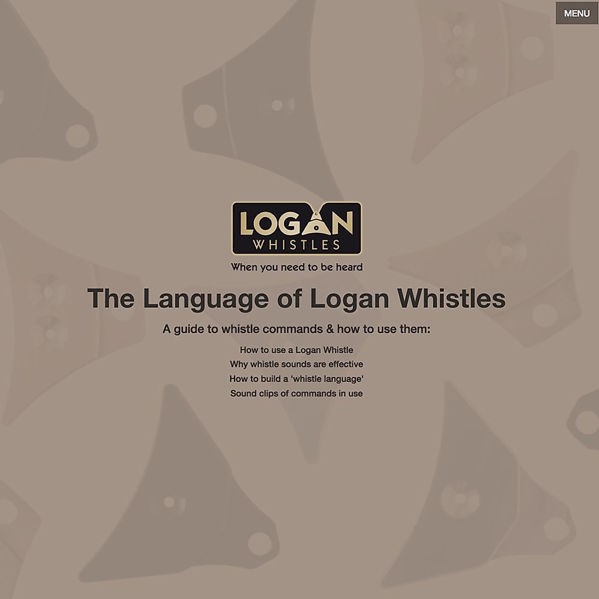 Logan Whistle Starter Pack - A1 sheep dog Whistle, lanyard and whistle command sound guide