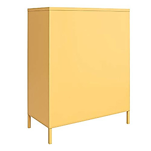 Novogratz Cache 2 Door Metal Locker Storage, Yellow Cabinet