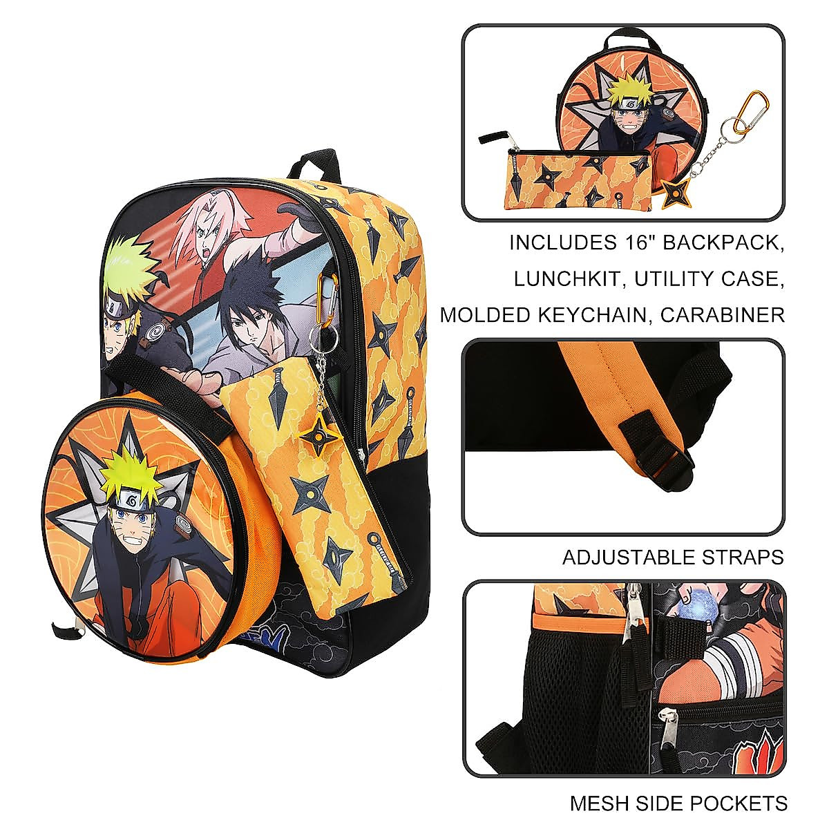 Naruto Shippuden 5-Piece Backpack Set