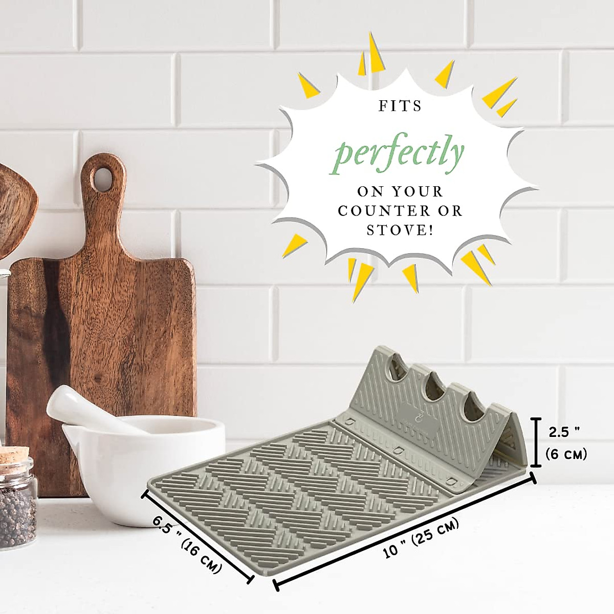 Silicone Spoon Rest for Stove Top, Multipurpose Dishwasher safe Spoon Holder, Kitchen Cooking Holder, Trivet for Hot Pot, Drip Pad Utensil Rest, Heat resistant Cutting Board, Non Slip Coaster