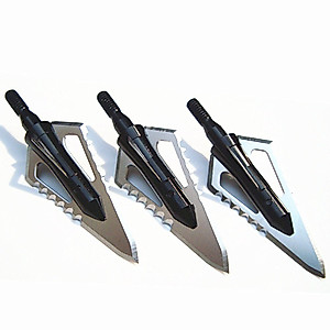 Hunting Broadheads 4 Blade Arrow Points 100 Grain Arrow Broadhead (6 Pack)