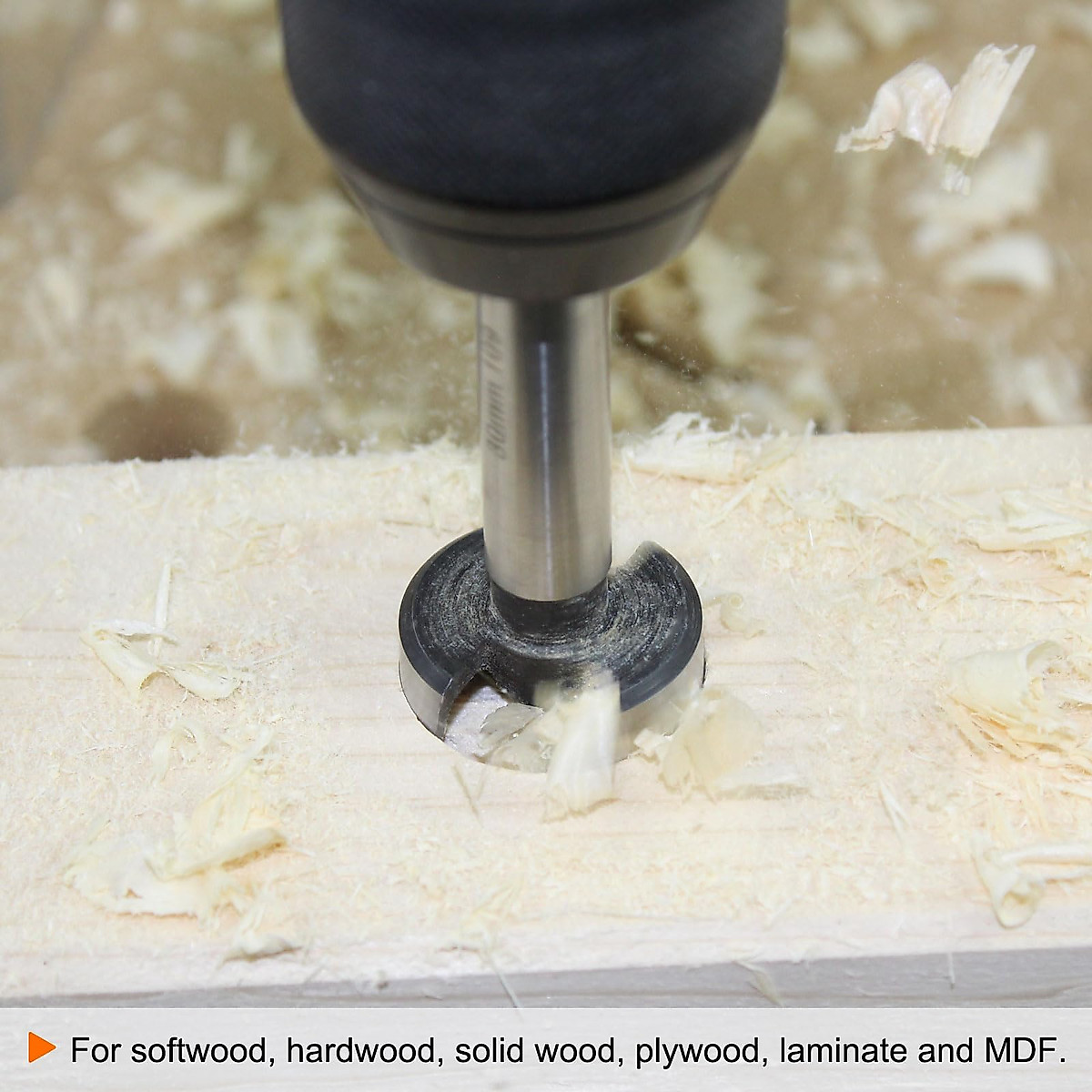 HARFINGTON Forstner Drill Bit 14mm (9/16") Tungsten Carbide Wood Forstner Bit Opener Cutter for Hinge Hole Drilling Woodworking, Black