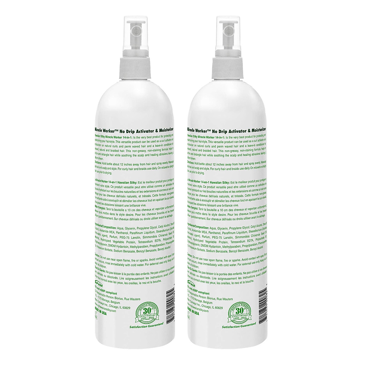 Hawaiian Silky 14-in-1 Miracle Worker 16 oz, Keratin Leave-In Conditioner (Pack of 2)