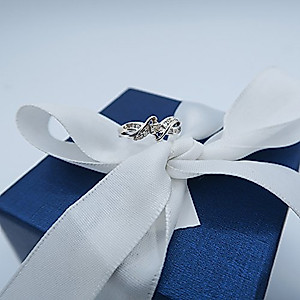 Dazzlingrock Collection 0.15 ctw Round White Diamond Swirl Bypass Split Shank Ring for Women in 925 Sterling Silver Size 7