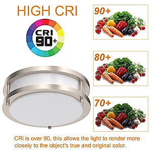 Drosbey 36W LED Ceiling Light Fixture, 13in Flush Mount Light Fixture, Ceiling Lamp for Bedroom, Kitchen, Bathroom, Hallway, Stairwell, Super Bright 3200 Lumens, 5000K Daylight White