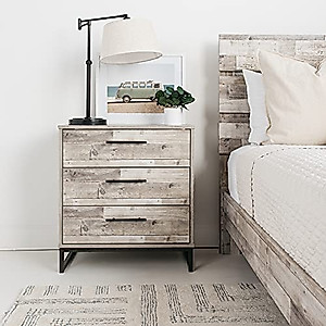 Signature Design by Ashley Neilsville Industrial 3 Drawer Chest of Drawers, Whitewash