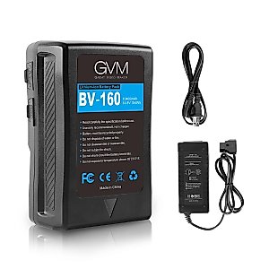 GVM V-Mount Battery with D-Tap and DC Outputs,160WH(10400mAh) V Mount Battery Compatible Video Camera Camcorder Broadcast with D-Tap and DC Outputs USB Ports