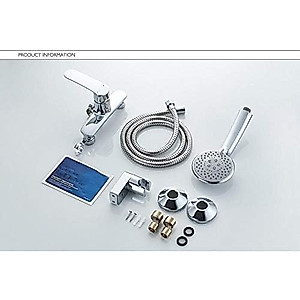 TECKI Kitchen Taps Bathtub Faucets Chrome Polished Finish Wall Mounted Shower Faucet Bathtub Handheld Shower Tap Mixer Bathroom Faucet