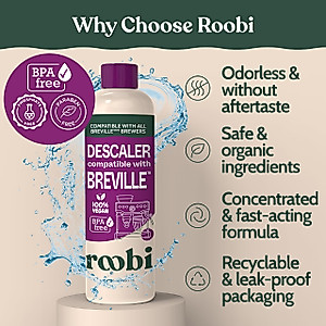 Breville Compatible Descaling Solution. Specially Formulated to Clean & Descale your Breville Machine. 2 Uses per Bottle, 2 Pack. Eco-Friendly Carbon Neutral Maintenance Kit.