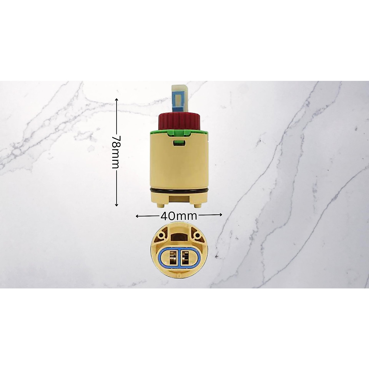 HK-40 (JH01GJ) Faucet Cartridge Replacement 40mm Diameter Shower Cartridge, Yellow, Red, Green