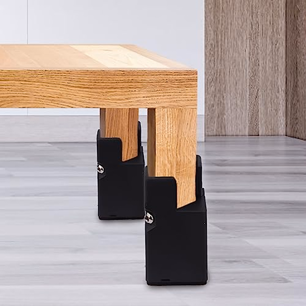 KELEAPEKER 4pcs Furniture Risers,Desk Risers for Desk Legs,Adjustable,with Screw Clamp,for Lifting The Bed, Sofa, Table, Desk, Cabinet and Bookshelf