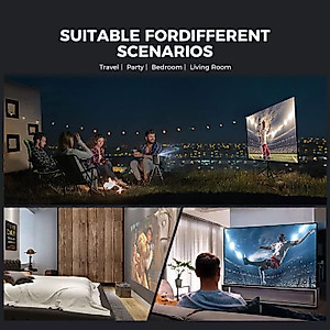 Mini Portable Projector, 30,000H Small Movie Projector for Outdoor Home Theater Use with Remote Control, Compatible with Full HD 1080P HDMI, VGA, USB, AV, Laptop, Smartphone