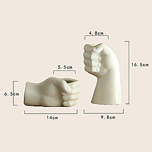 Statue Ceramic Vase Fisting Vase White Ceramic Flower Pot Flower Arrangement Home Living Room Modern Decorative-A_As_Shown