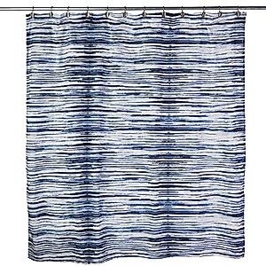 SKL Home Vern Yip Shibori Stripe Shower Curtain, Navy