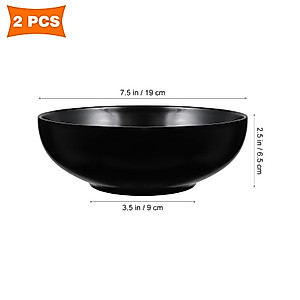 TOPBATHY Melamine Serving Bowls：2pcs Japanese Style Salad Bowls Reusable Mixing Bowls Large Ramen Bowls Deep Soup Bowl for Family Kitchen
