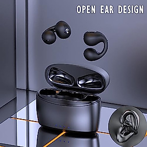 Ear Clip Bone Conduction Headphones Head Set Clip On Open Ear Bone Conduction Earbuds Headset Earclip Induction Earphones Clip On Bone Conducting Headphones Open Ear Head Phones Earclip