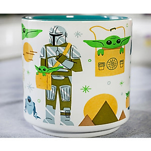 Silver Buffalo Star Wars: The Mandalorian Cartoon Grogu Ceramic Mug | Holds 13 Ounces