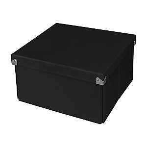 Samsill PNS02LSBK Pop n' Store Decorative Storage Box With Lid - Collapsible and Stackable - Medium Square Box - Black - Interior Size (9.75"x9.75"x5.75")