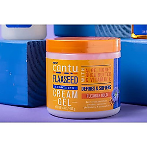 Cantu Flaxseed Styling Cream Gel with Aloe, Honey, Shea Butter & Vitamin E 16 oz