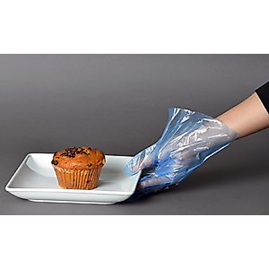Daxwell Poly Gloves, Easy-Fit Food Prep Gloves, Header Gloves, One Size Fits All, Blue, With Wall Mount, F10003538 (Case of 1,000, 20 Cards of 50)