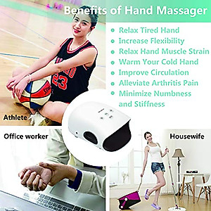 CINCOM Hand Massager - Cordless Hand Massager with Heat and Compression for Arthritis and Carpal Tunnel - Gifts for Women(A-WH)