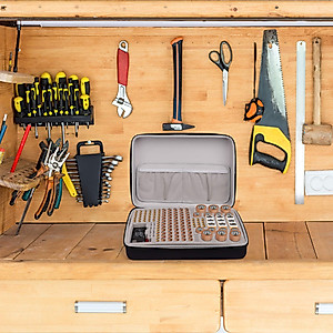 ELITRA HOME Battery Storage Organizer Carrying Case Bag, Holds 150 Batteries AA AAA C D 9V Button, Includes LCD Battery Tester Black