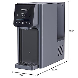 [Hot and Cold] Waterdrop WD-A1 Countertop Reverse Osmosis System, NSF/ANSI 58 Standard, Bottleless Water Cooler, 6 Temperature Settings Hot Cold & Room Water Dispenser, 2:1 Pure to Drain