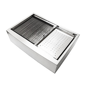 KABCO 33 Inch Big Single Bowl Apron Front Farmhouse Kitchen Sink with Sink Strainer and Sink Grid, Laser Cut Rust Resistant Sound and Heatproof Stainless Steel 16 Gauge Undermount Farmhouse Sink