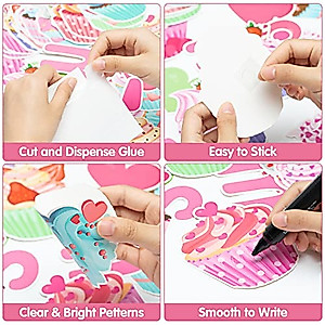 85Pcs Valentine's Day Cupcake Bulletin Cut Out Classroom Decoration Colorful Cupcakes Hearts Cutouts Cupcake Paper Cutouts Birthday Bulletin Board Decorations for Classroom, Valentine's Day Gifts
