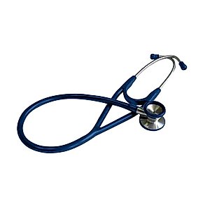Cardiology Stethoscope by Lane Instrument, with Name Tag and a Complimentary ECG Caliper, Multiple Colors Available (Navy Blue)