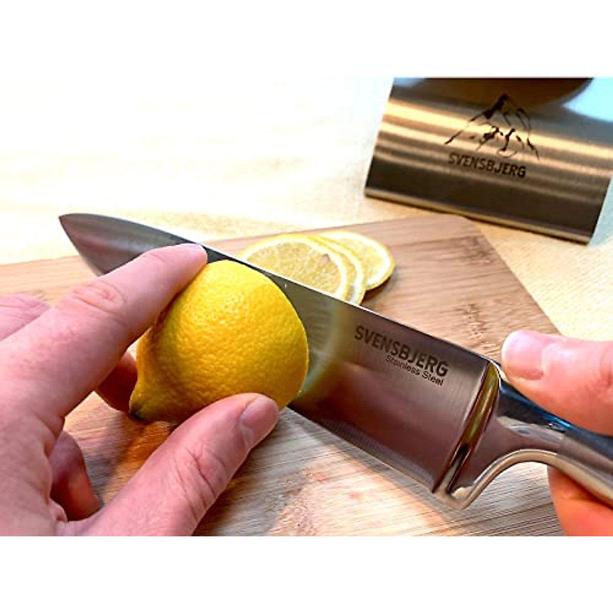 Svensbjerg Modern-Silver Chef Kitchen Knife Set without Block, Chef Knife Set for Cooking, Knife Set for Kitchen, Stainless Steel, Sharp, German Brand | SB-KS101