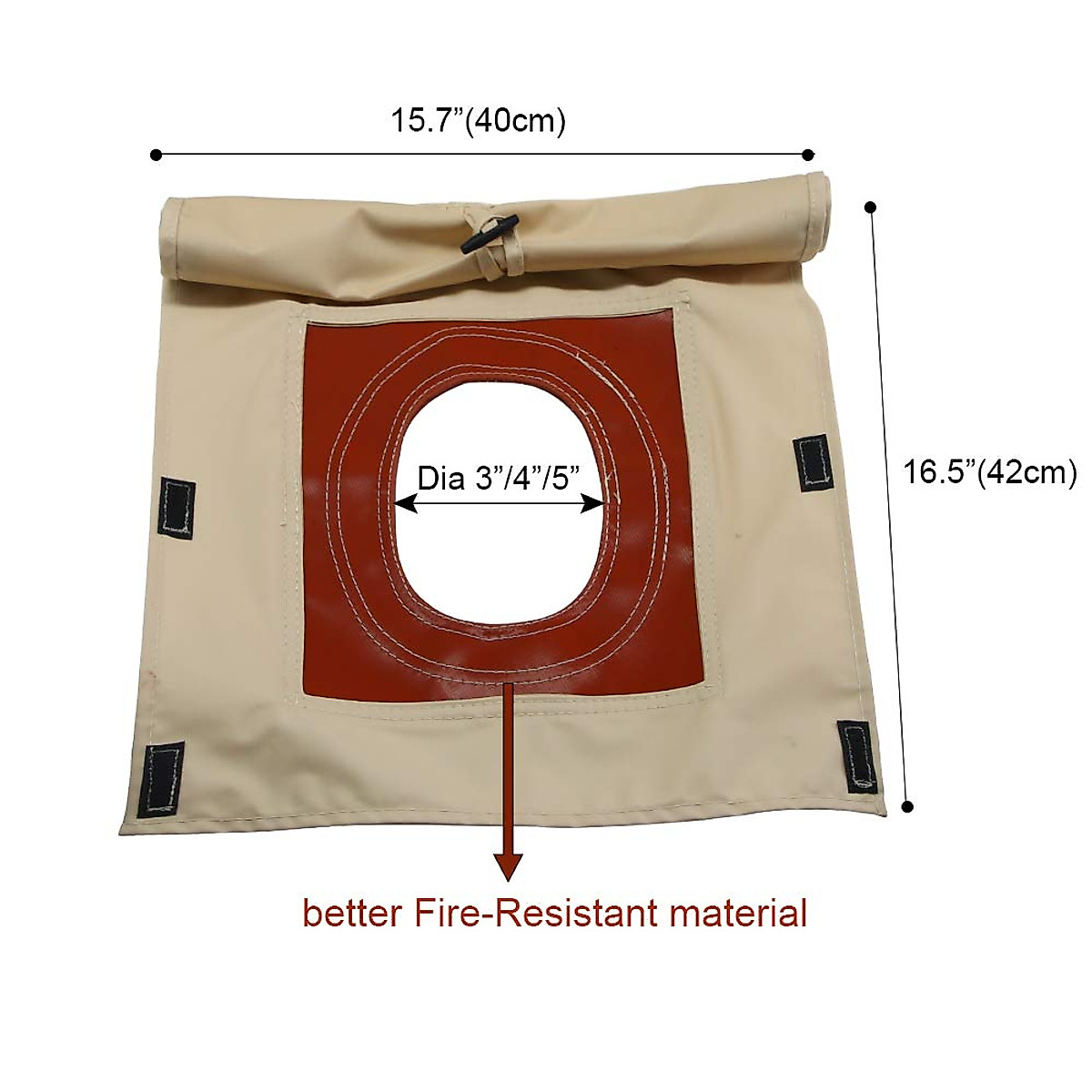 PlayDo Heavy Duty Fire Resistant Round Stove Jacket Hole Pipe Vent for 4 Season Camping Tent (4"(10.16cm))