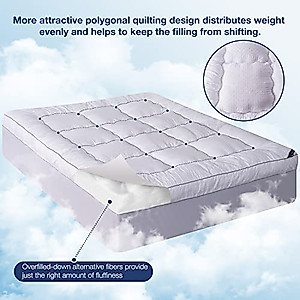 Full Mattress Topper, Extra Thick Bed Topper 3 Inch Mattress Pad Cover, Soft Plush Pillow Top Mattress Topper for Back Pain, Down Alternative Mattress Pillow Topper with 8-21" Deep Pocket, 3D Bubble