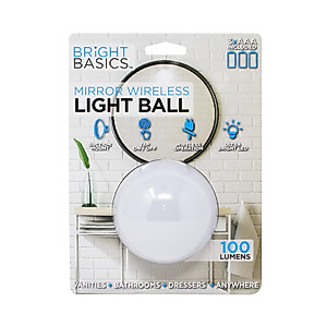 Bright Basics Ultra Bright LED Vanity Light Portable Wireless Ball Lamp Mirror Lights