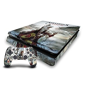 Head Case Designs Officially Licensed Assassin's Creed Game Cover III Graphics Vinyl Sticker Gaming Skin Decal Cover Compatible With Sony PlayStation 4 PS4 Slim Console and DualShock 4 Controller