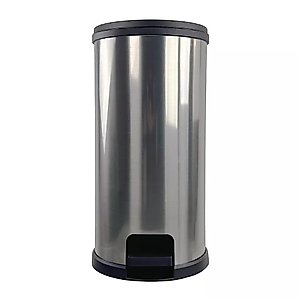 Denominate Step-On Trash Can - Silver 7.9 Gallon Kitchen Garbage Bin with Lid