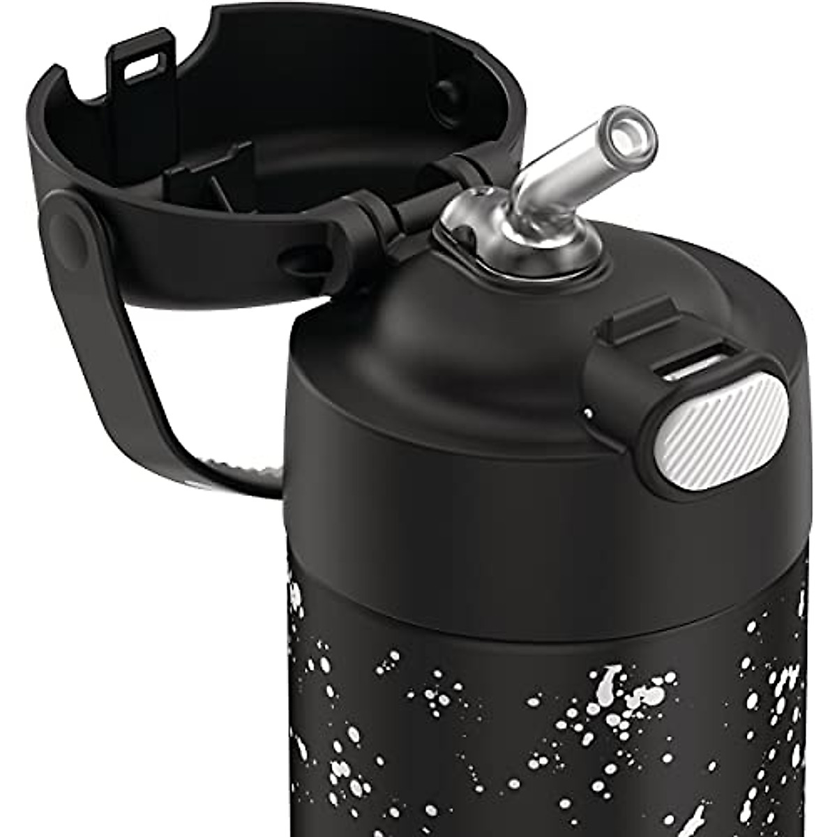 THERMOS FUNTAINER 12 Ounce Stainless Steel Vacuum Insulated Kids Straw Bottle, Space