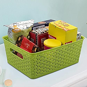 Anbers Plastic Storage Baskets for Organizing, Classroom Baskets, Set of 4