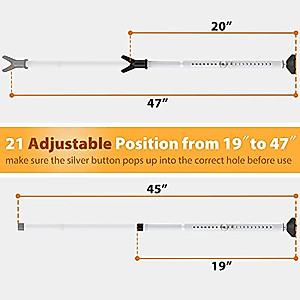 Door Security Bar, Door Stoppers Jammer Stick Bar for Safety, Adjustable Door Lock Bar for Sliding Glass Patio Door, Apartment, Home - Anti Break in Door Brace from Inside, White