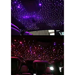 AKEPO 16W Fiber Optic Lights Star Ceiling Light Kit APP Control for Car & Home,Fibre Optical Cable Strands 150pcs 0.75mm 6.5ft/2m+28key Musical Remote Control