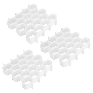 Foraineam 3 Pack Honeycomb Drawer Organizer Plastic Partition Cabinet Clapboard Storage Boxes Closet Organizer Drawer Dividers