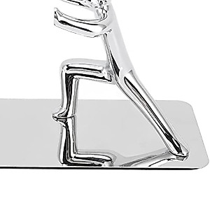 Agatige Metal Bookends, Book Stoppers Fung Fu Man Heavy Duty Stainless Steel Man Bookends Nonskid Bookends Art Bookend