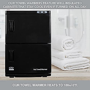 ForPro Expert Double Hot Towel Warmer, 46L Extra Large Capacity, Holds 48 Towels, Rust Resistant Towel Heater with Stainless Steel Racks, 25.5” H x 17.75” W x 11” D, Black