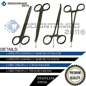 OdontoMed2011 Student Kit- First Aid Kit 24 Pcs Advanced Lab Student Kit for Anatomy & Biology Students Lab Veterinary Botany Stainless Steel Instruments & 11 Bonus Scalpel Handle MLT-01