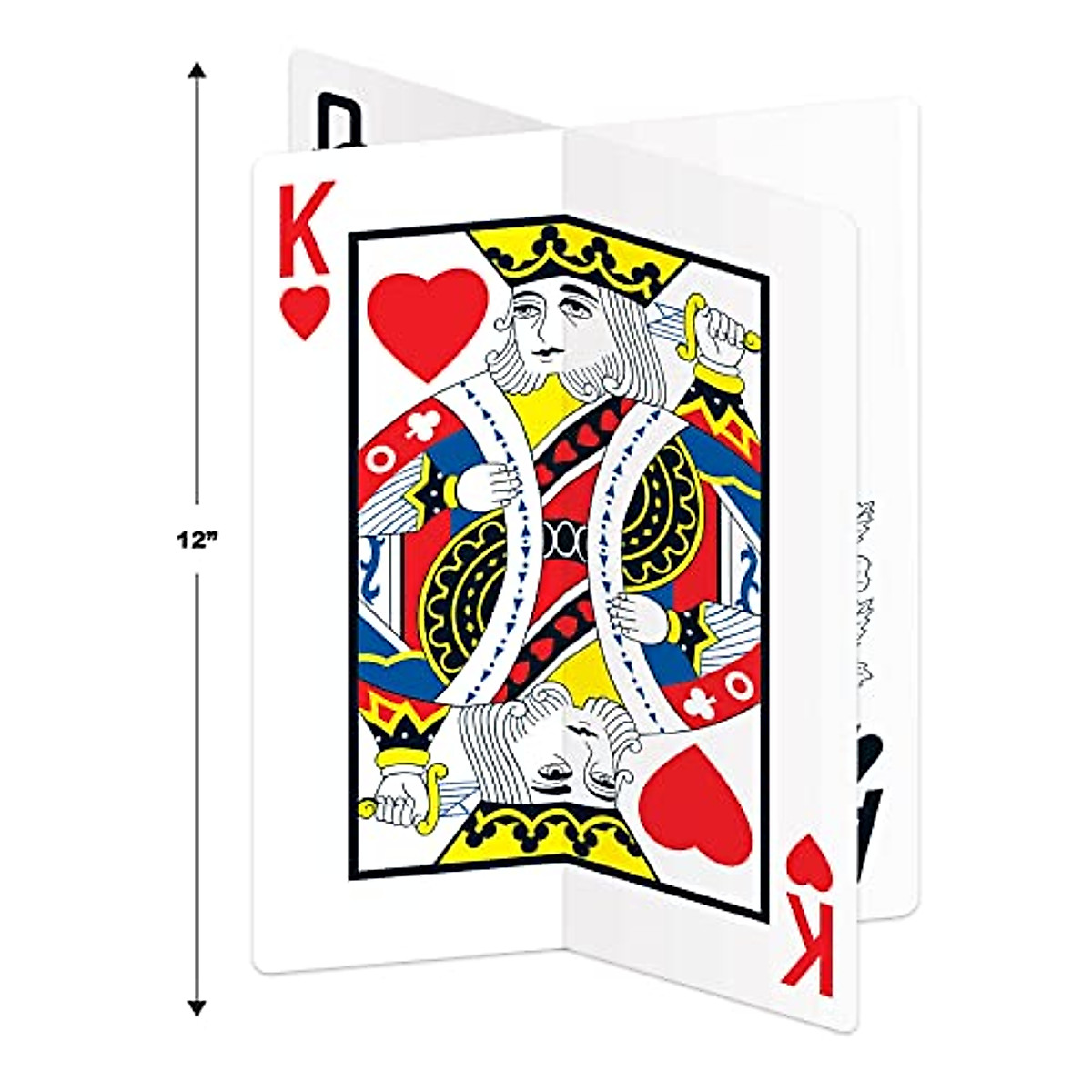 Beistle 4 Pieces 3-D playing card Centerpieces, 12", , Multicolored