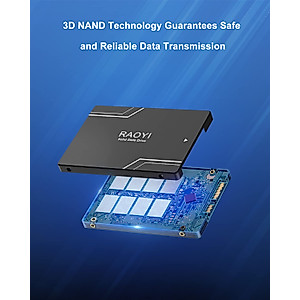 RAOYI 1TB Internal SSD SATA III 6Gb/s 2.5”Solid State Drive 3D NAND Flash Advanced SSD Hard Drive Up to 550MB/s SATA 3 SSD Upgrade Performance for PC Laptop