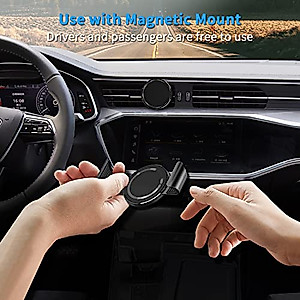 Nicwea Metal Phone Clamp for Magnetic Car Mount, Metal Phone Clip for Magnet Car Holder [Clamp and Remove at Anytime] [Ultra Durable] Compatible with iPhone, Samsung, LG, Sony and Case, Black