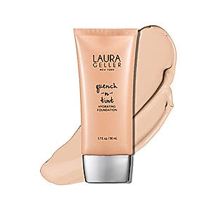 LAURA GELLER NEW YORK Quench-n-Tint Hydrating Foundation - Light - Sheer to Light Buildable Coverage - Natural Glow Finish - Lightweight Formula with Hyaluronic Acid