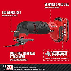 CRAFTSMAN V20 Cordless Oscillating Multi-Tool Kit (CMCE501D1)